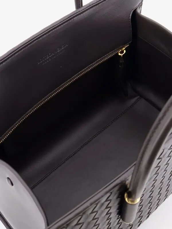 Bottega Veneta Barbara Intrecciato Leather Handbag - Black