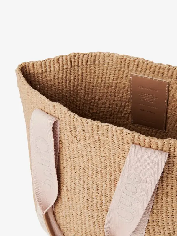 Chloé Woody Raffia Shoulder Bag - Brown