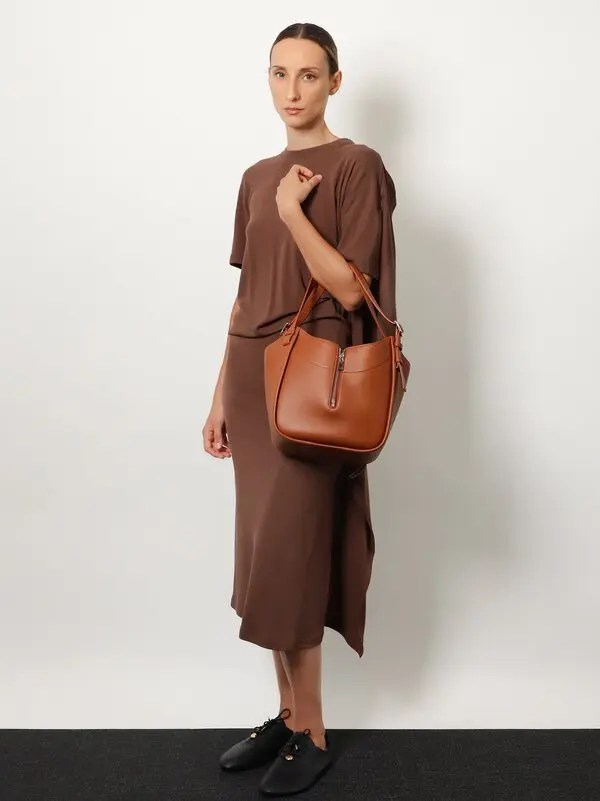 Loewe Hammock Flip Leather Handbag - Brown