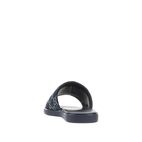 Gucci Gg Denim Slides - Blue