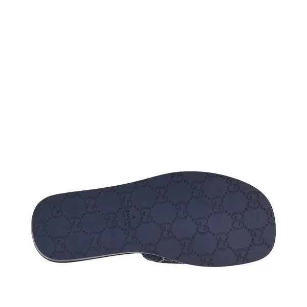 Gucci Gg Denim Slides - Blue