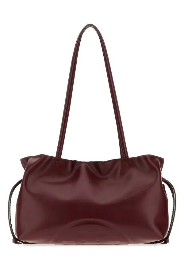 Tory Burch Burgundy Synthetic Leather Small Ella Shoulder Bag
