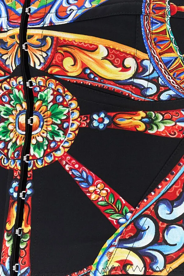 Dolce & Gabbana Printed Charmeuse Top