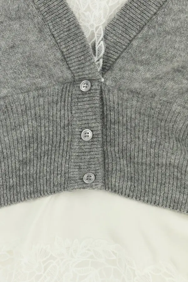 Ermanno Scervino Two-tone Cashmere And Stretch Silk Top