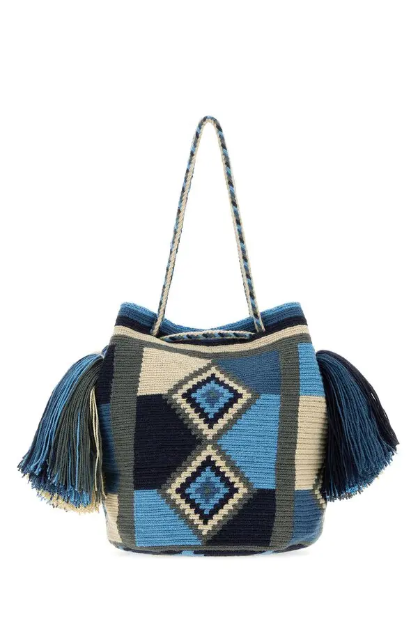 JW Anderson Embroidered Fabric Wayuu Bucket Bag