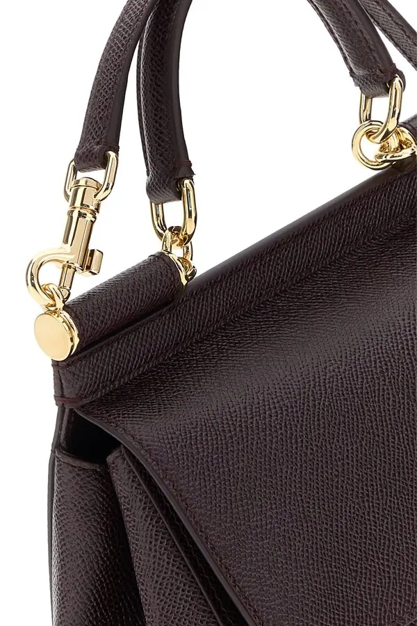 Dolce & Gabbana Aubergine Leather Medium Sicily Handbag