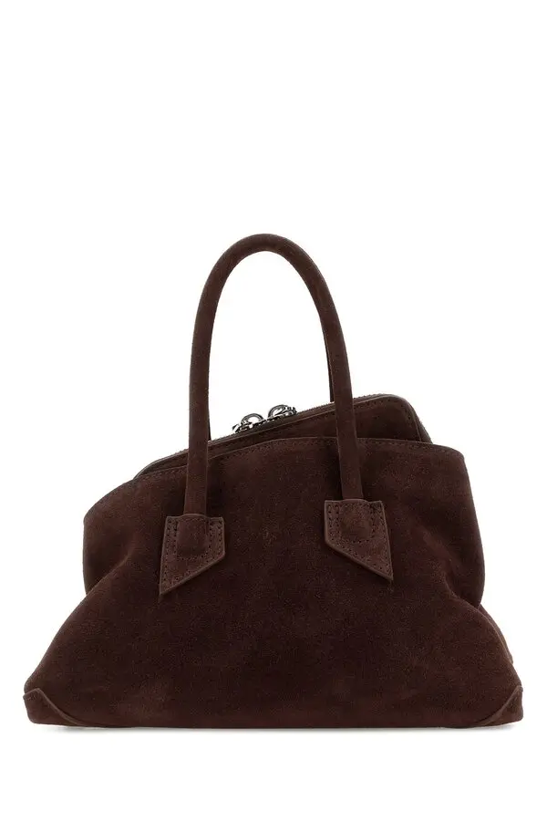 Attico Chocolate Suede Mini La Passeggiata Handbag