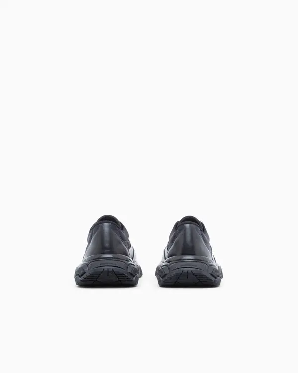 Giorgio Armani Sneaker In Nylon And Leather With Rubber Sole