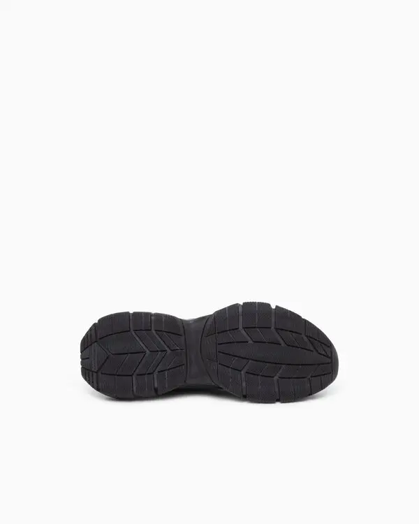 Giorgio Armani Sneaker In Nylon And Leather With Rubber Sole