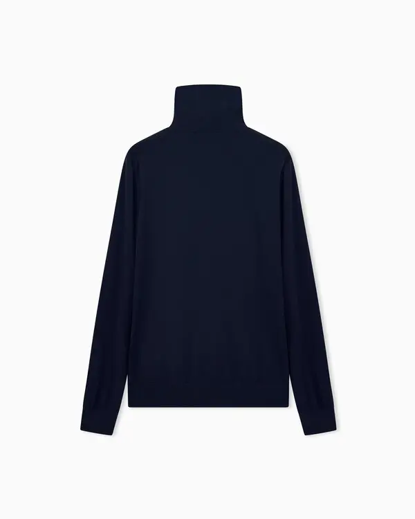 Giorgio Armani Sweater Regular Fit Plain Knit Cashmere - Black