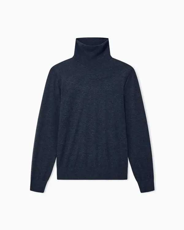 Giorgio Armani Sweater Regular Fit Plain Knit Cashmere - Grey