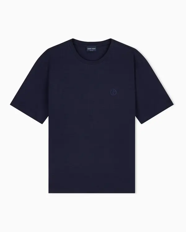 Giorgio Armani T Shirt Cotton Jersey Regular Fit - Blue