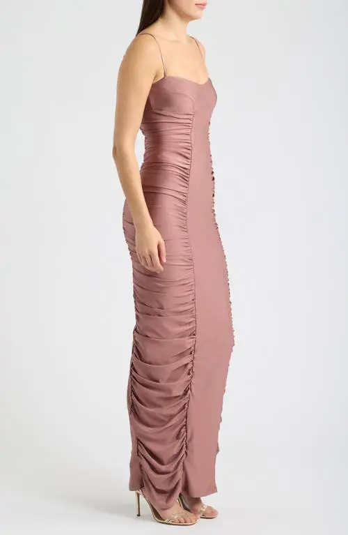 Black Halo Amoria Stretch Satin Body-con Gown
