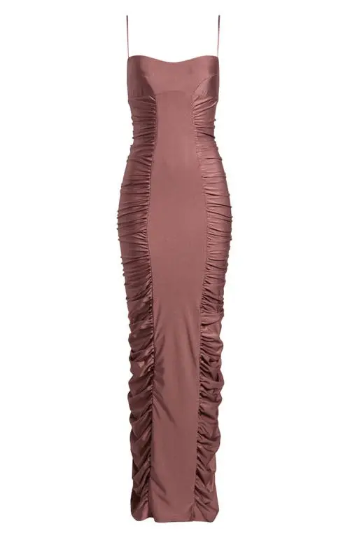 Black Halo Amoria Stretch Satin Body-con Gown