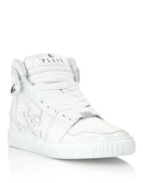 Philipp Plein Super Street Hi-top Sneakers Skull&bones - White