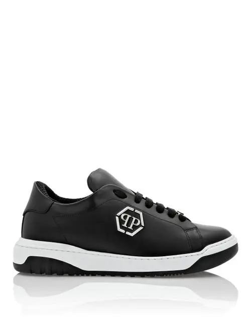 Philipp Plein Leather Lo-top Sneakers Skull&bones