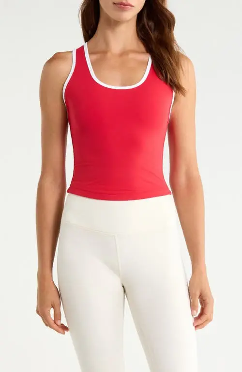 Year Of Ours Back Cutout Racerback Tank - Cherry/white