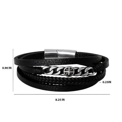 Lucky Brand Multi-row Chain Bracelet With Compass Emblem