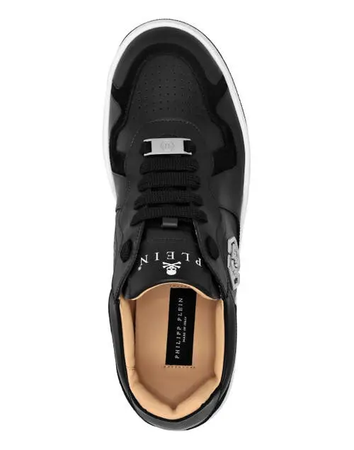 Philipp Plein Mix Leather Lo-top Sneakers Pp Hexagon