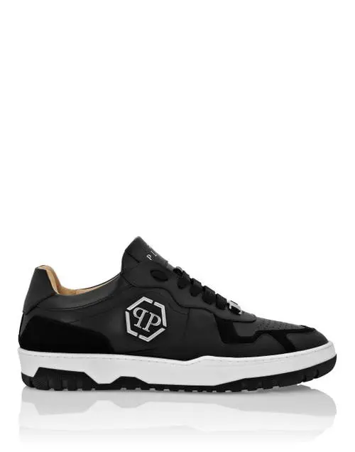 Philipp Plein Mix Leather Lo-top Sneakers Pp Hexagon