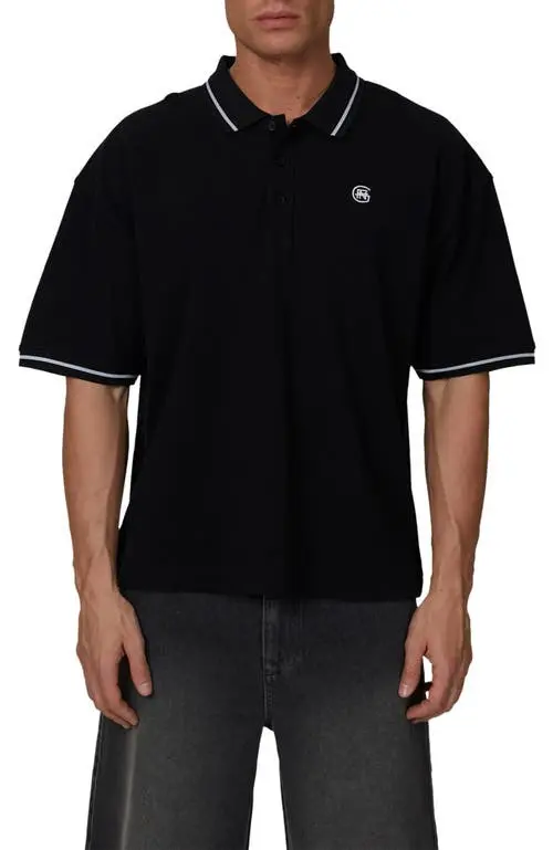 GOOD FOR NOTHING Oversized Polo - Black