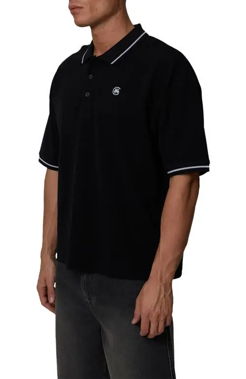 GOOD FOR NOTHING Oversized Polo - Black