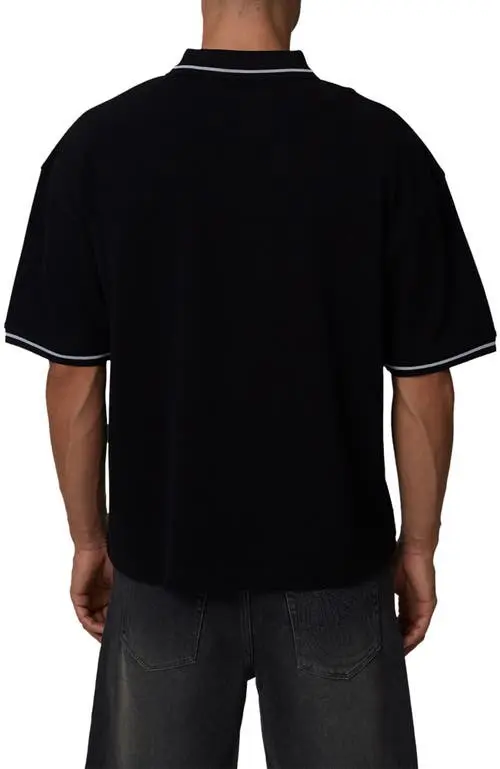 GOOD FOR NOTHING Oversized Polo - Black