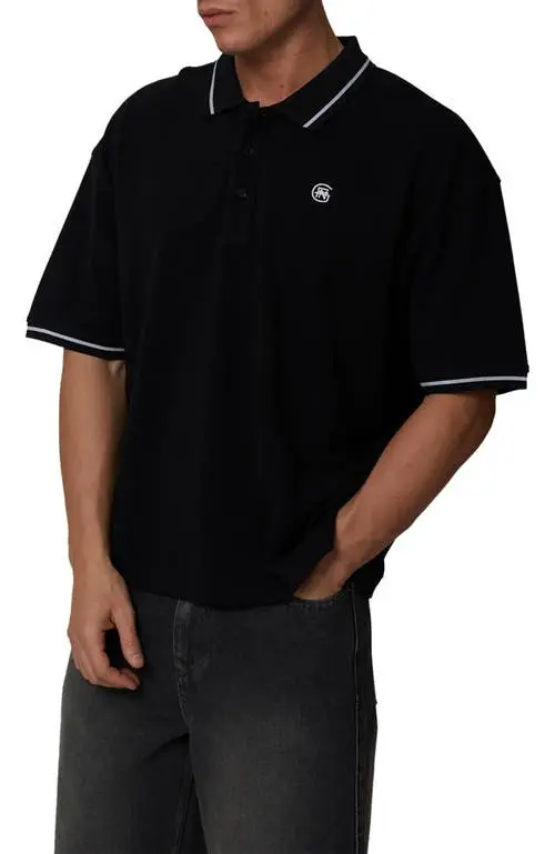 GOOD FOR NOTHING Oversized Polo - Black