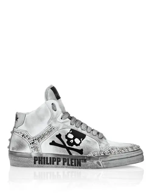 Philipp Plein Nappa Leather Hi-top Sneakers Studs Retrokickz Tm