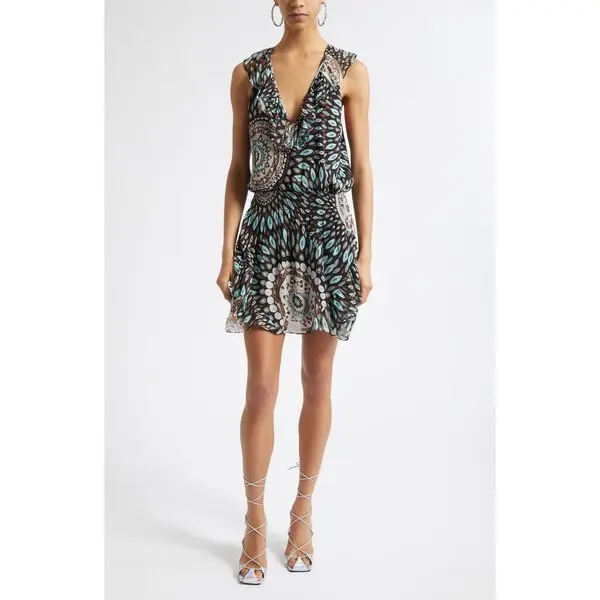 Ramy Brook Morgan Medallion Silk Minidress - Multi Medallion