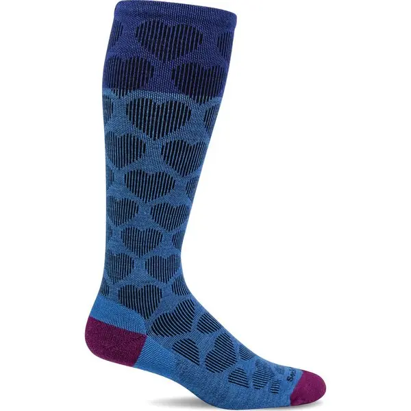 SOCKWELL Heart Throb Knee-high Compression Socks - Ocean