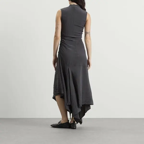 WON HUNDRED Silla Asymmetrical Zip Neck Dress