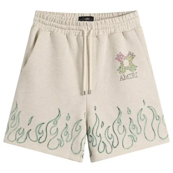 Amiri Ma Quad Flames Sweatshort - Ivory