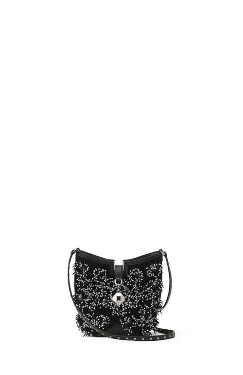LANVIN Catch Embroidered Leather Bucket Bag