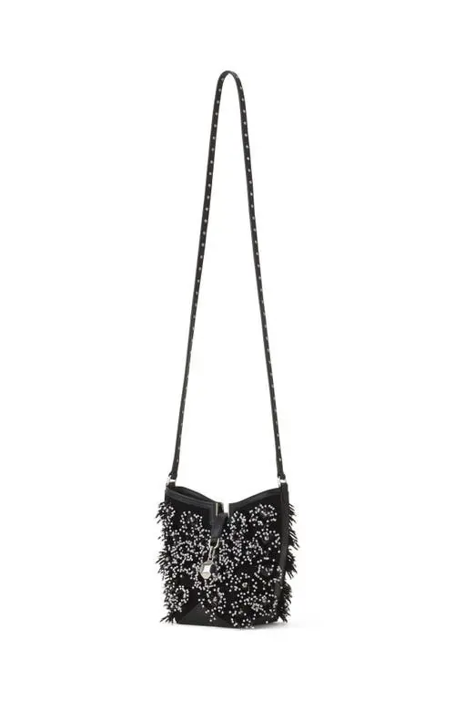 LANVIN Catch Embroidered Leather Bucket Bag