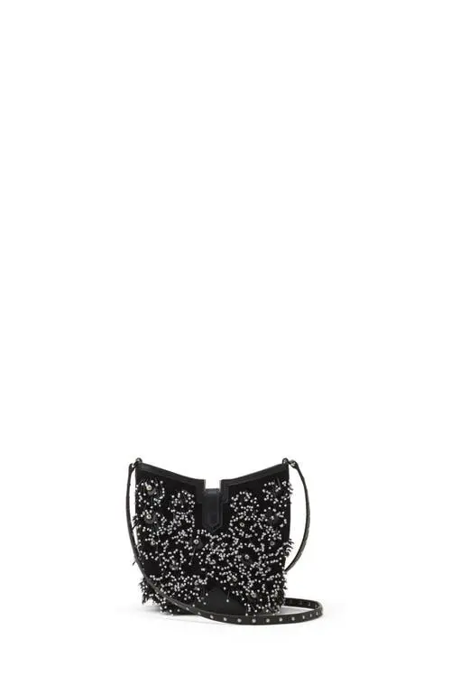 LANVIN Catch Embroidered Leather Bucket Bag