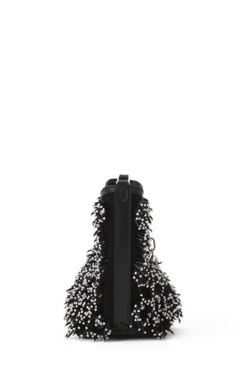 LANVIN Catch Embroidered Leather Bucket Bag