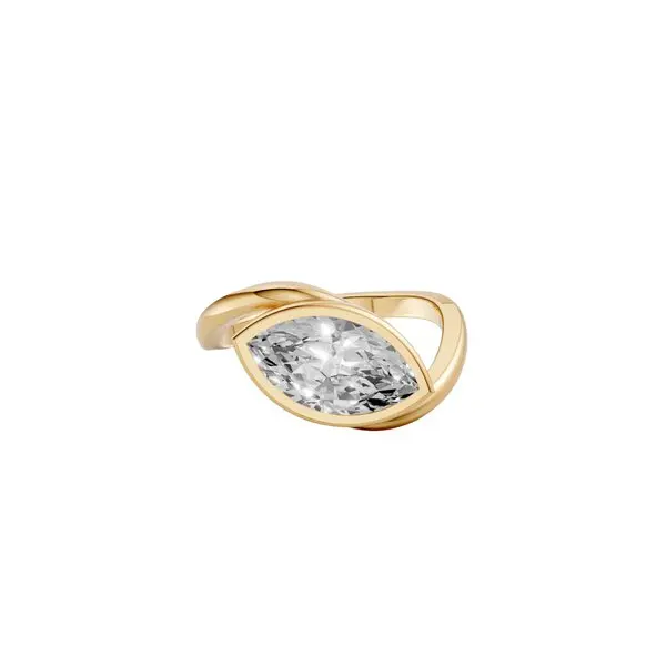 AYA FINE JEWELRY 3.25 Ctw Marquise Lab Diamond Bezel Solitaire Ring In 14k Gold - Yellow