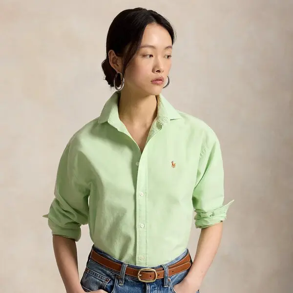 Ralph Lauren Relaxed Fit Cotton Oxford Shirt - Lime Drop
