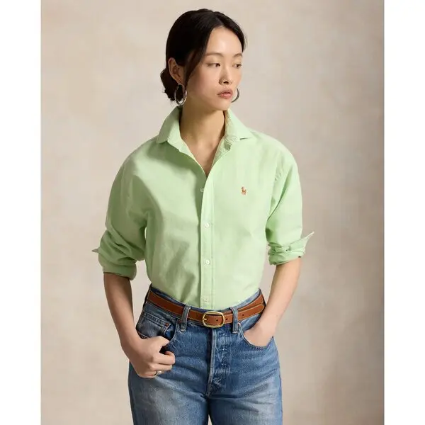 Ralph Lauren Relaxed Fit Cotton Oxford Shirt - Lime Drop