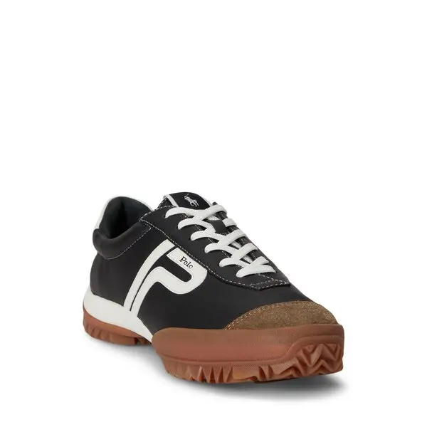 Ralph Lauren Leather Treaded Low-top Sneaker