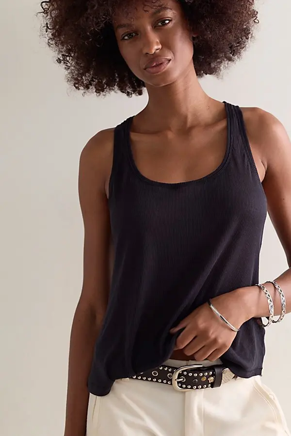 Free People Intimately Bare Rib Tank - Black