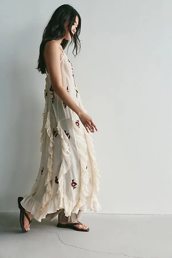 Free People Rosa Embroidered Maxi Top