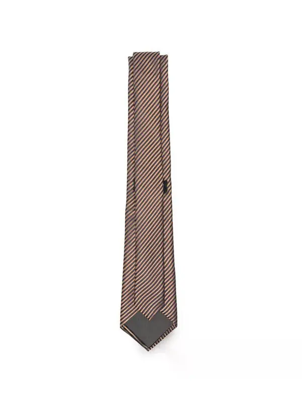 Giorgio Armani Diagonal Stripe Neck Tie - Brown