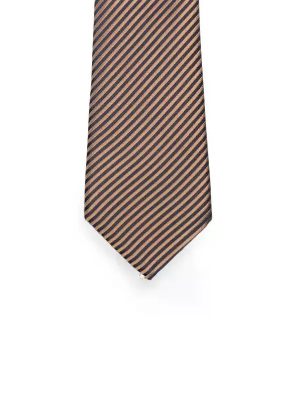 Giorgio Armani Diagonal Stripe Neck Tie - Brown