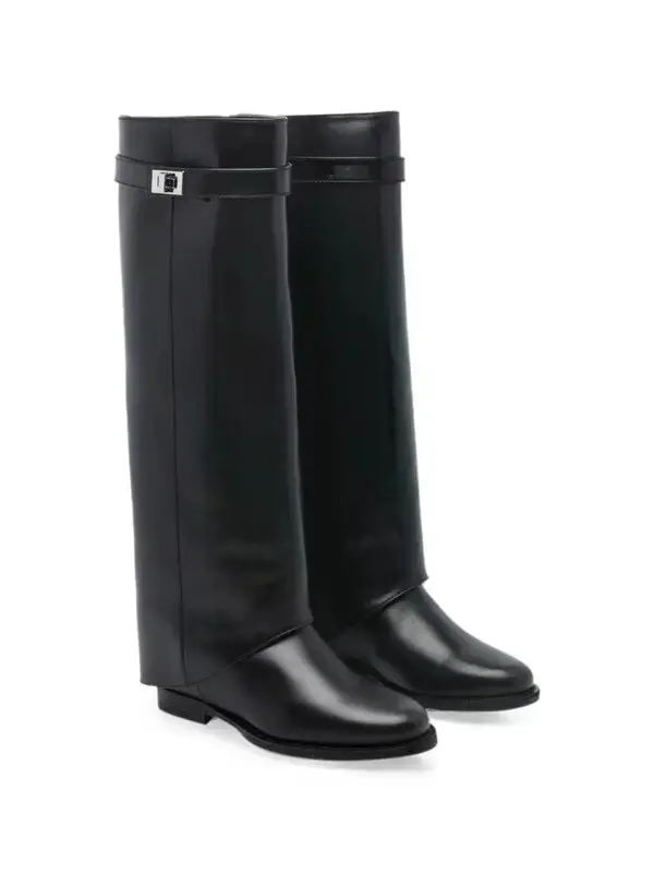 VIA ROMA 15 Padlock-detail Knee-high Boots