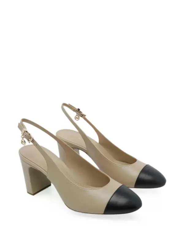 Michael Kors Piper Flex Cap-toe Slingback-strap Heeled Pumps - Neutrals