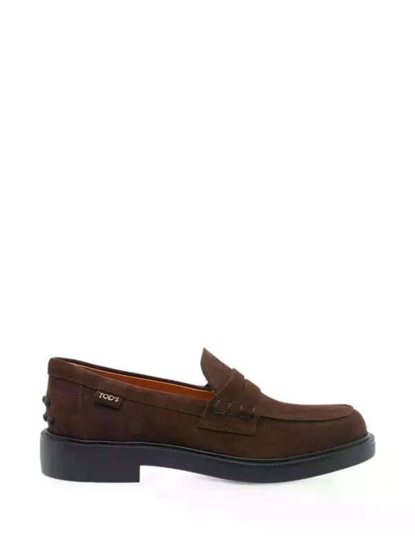 TOD'S Suede Loafers With Gommino Detailing - Brown