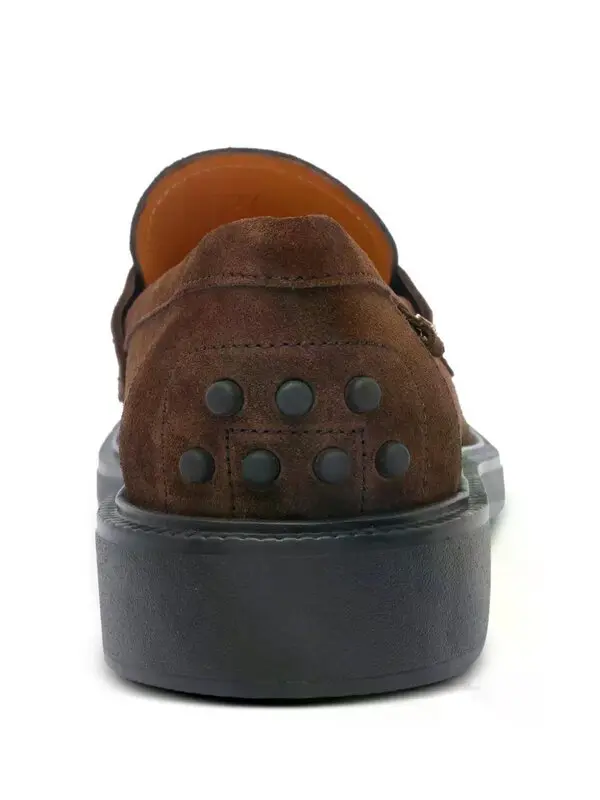 TOD'S Suede Loafers With Gommino Detailing - Brown