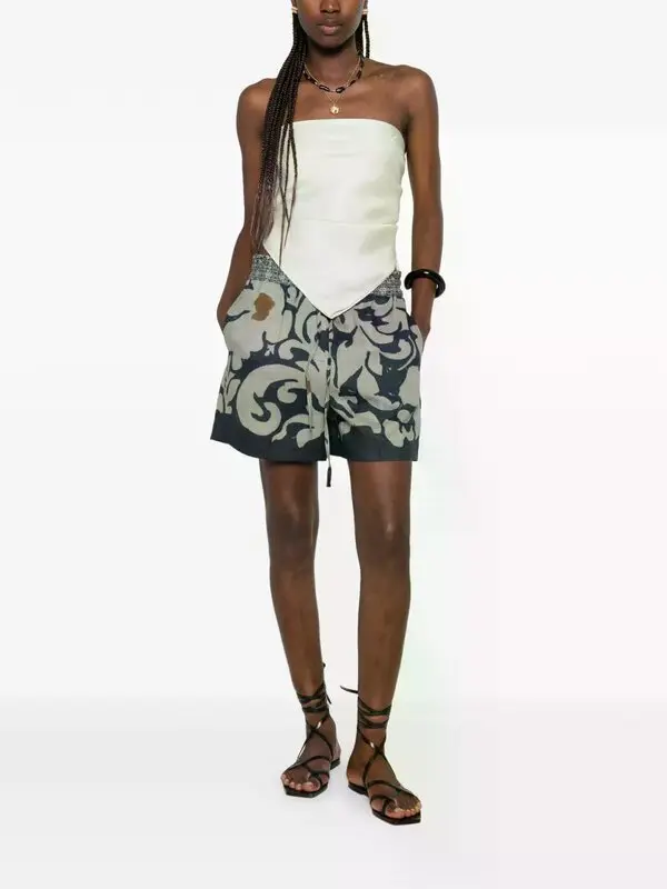LUISA CERANO Abstract-print Drawstring Shorts